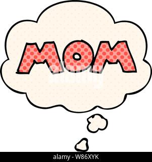 Mom - Comic book style word on comic book abstract background Stock ...