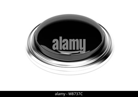 Black push button. 3d rendering illustration isolated on white ...