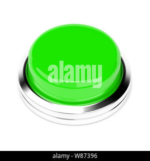 Green push button. 3d rendering illustration isolated on white ...