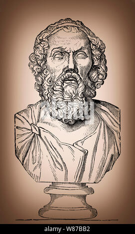 Homer, Greek legendary author, ancient Greece Stock Photo - Alamy