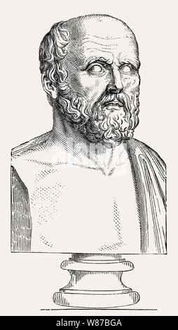 Hippocrates of Kos or Hippocrates II, c. 460-c. 370 BC, a Greek Stock ...