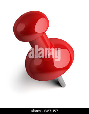Red pushpin. 3d image. Isolated white background Stock Photo - Alamy