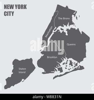 new york city, 5 boroughs map Stock Vector Image & Art - Alamy
