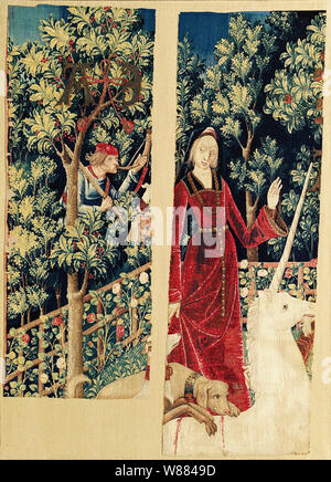 Vintage Unicorn Medieval tapestry art Stock Photo - Alamy