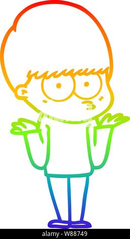 cartoon curious boy shrugging shoulders Stock Vector Image & Art - Alamy