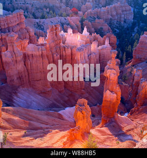 Aerial view of deep, red sandstone erosion in a rugged, arid landscape ...