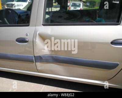 Car with damage on the left side on the door and rotten sill on the ...