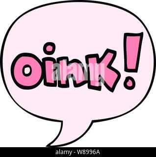 cartoon word oink with speech bubble in comic book style Stock Vector ...