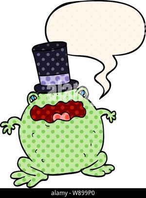 cartoon toad wearing top hat with thought bubble Stock Vector Image ...
