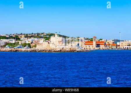 Rhodes old town aerial panoramic view in Rhodes island in Greece Stock ...