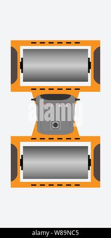 Top View Vector of roller machine Stock Vector Image & Art - Alamy