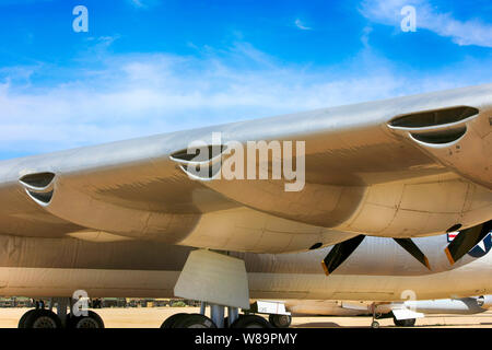 Three pusher-engine air intakes on the wing's leading edge of a Convair ...