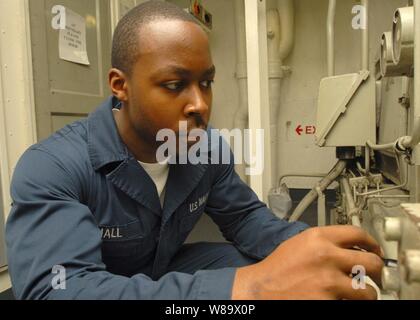 Anchor windlass room in the USS New Jersey Iowa Class Battleship ...