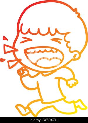 warm gradient line drawing of a laughing cartoon man Stock Vector Image ...