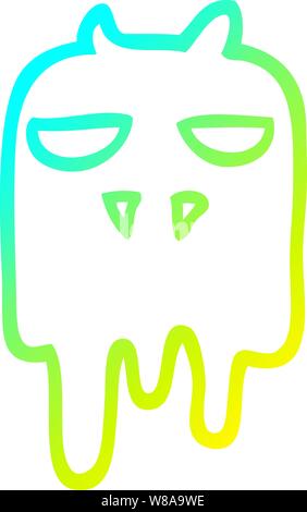 cold gradient line drawing of a spooky cartoon ghost Stock Vector Image ...