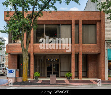 Main street in downtown Columbus Ohio aerial sky view of city with ...