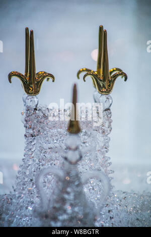 The glass-made Disney castle by Miguel Arribas is on display at the ...
