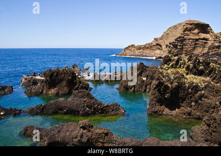 Singular, beautiful view across the basalt rocks, the castle and ...