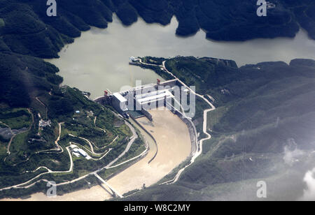 --FILE--A view of the dam at the Jinghong Hydropower Station on the ...