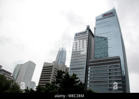 --FILE--A logo of AIA is seen on a building in Hong Kong, China, 17 ...
