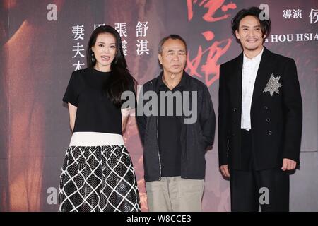 (From left) Taiwanese actress Shu Qi, Hong Kong actor and director ...