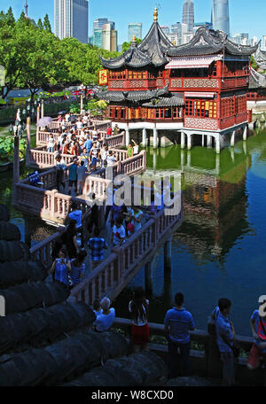 View of the Jiuqu Bridge (the Bridge of Nine Turnings) and the ...