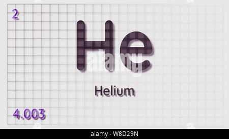 Helium chemical element atomic data and symbol illustration backdrop ...