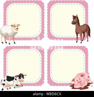 Border template design with farm animals Stock Vector Image & Art - Alamy