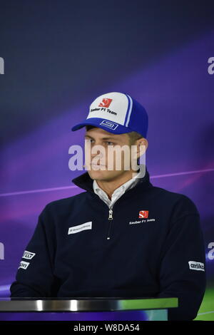 Swedish Formula One driver Marcus Ericsson of Sauber F1 Team steers his ...
