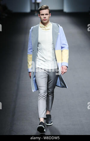 A model displays a new creation by Istituto Marangoni Shanghai Fashion ...