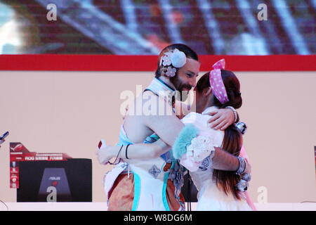 Australian cosplayer Richard Magarey, left, better known by his stage ...