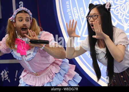 Australian cosplayer Richard Magarey, left, better known by his stage ...