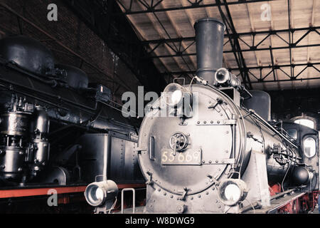 Old german railway roundhouse in Gniezno, Poland. Ruins, rust and decay ...