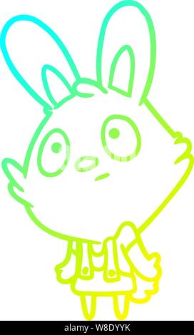 cute line drawing of a rabbit shrugging shoulders Stock Vector Image ...