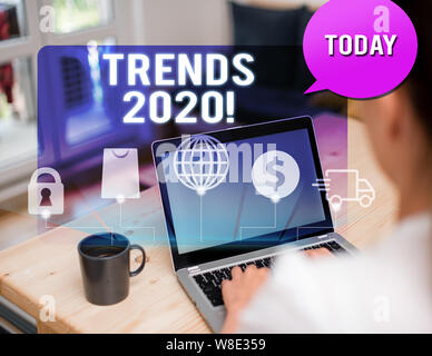 Handwriting text writing Trends 2020. Conceptual photo general ...