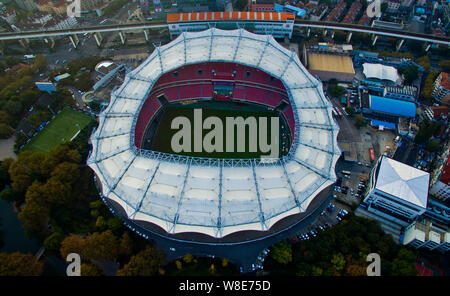 Aerial view of the Hongkou Football Stadium in Shanghai, China, 19 ...