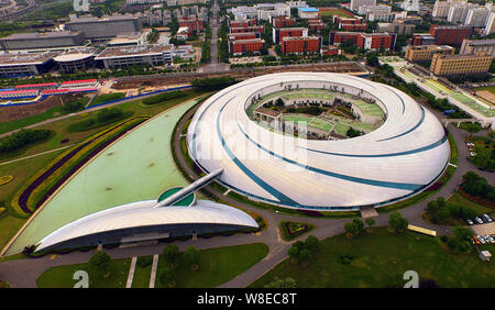 Aerial view of the Shanghai Synchrotron Radiation Facility in Shanghai ...