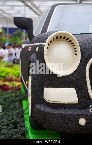A full scale model of Chinese automaker FAW's Hongqi (Red Flag) L9 ...