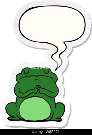 cartoon arrogant frog with speech bubble distressed distressed old ...