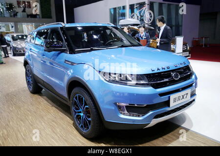 --FILE--A Landwind X7 SUV of JMC (Jiangling Motor Co.), which resembles ...