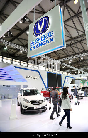 --FILE--Visitors look at a ChangAn (Chana) Benben, manufactured by ...