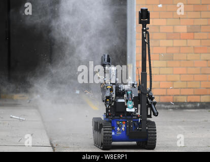 Wiesbaden, Germany. 09th Aug, 2019. A police officer presents a new G38 ...