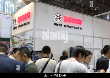 --FILE--People visit the stand of Bosch during the Consumer Electronics ...