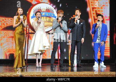 (From left) Chinese actor Su Jiahang, singer Jike Junyi, American ...