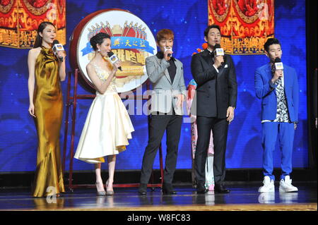 (From left) Chinese actor Su Jiahang, singer Jike Junyi, American ...