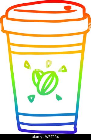 rainbow gradient line drawing of a cup of tea Stock Vector Image & Art ...