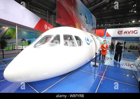 --FILE--A model of an MA700 aircraft of AVIC (Aviation Industry ...