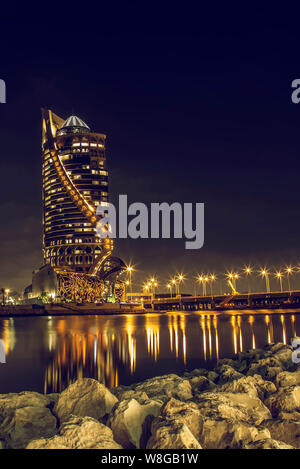 Aerial view of Mondrian Hotel with Zig zag tower Lusail Qatar Stock ...