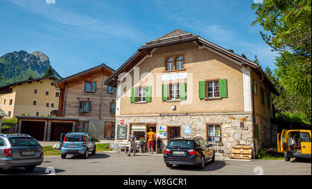 Latteria milk shop in Maloja - THE SWISS ALPS, SWITZERLAND - JULY 22 ...