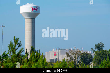 Water tower outside the Kia car manufacturing plant in West Point ...